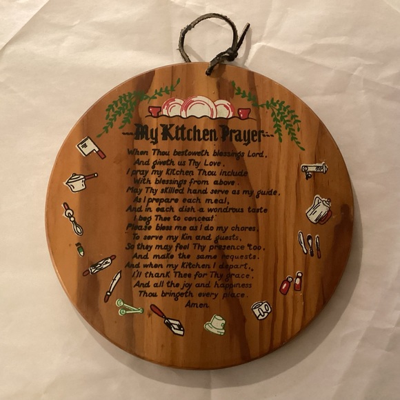 Accents | Vintage Wooden Kitchen Prayer Plaque | Poshmark